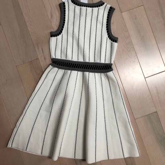 Milly Minis | Dresses | Milly Minis Vertical Textured Fit Flare White ...